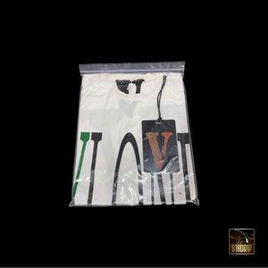 VLONE | Shirts | Vlone Green Staple Tee White Authentic With Certilogo ...